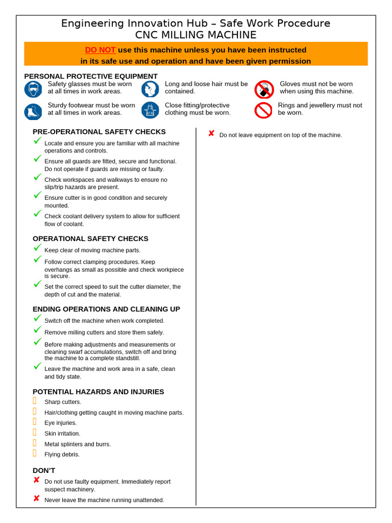 SWP CNCMilling Machine AS527 | PDF | Personal Protective Equipment ...