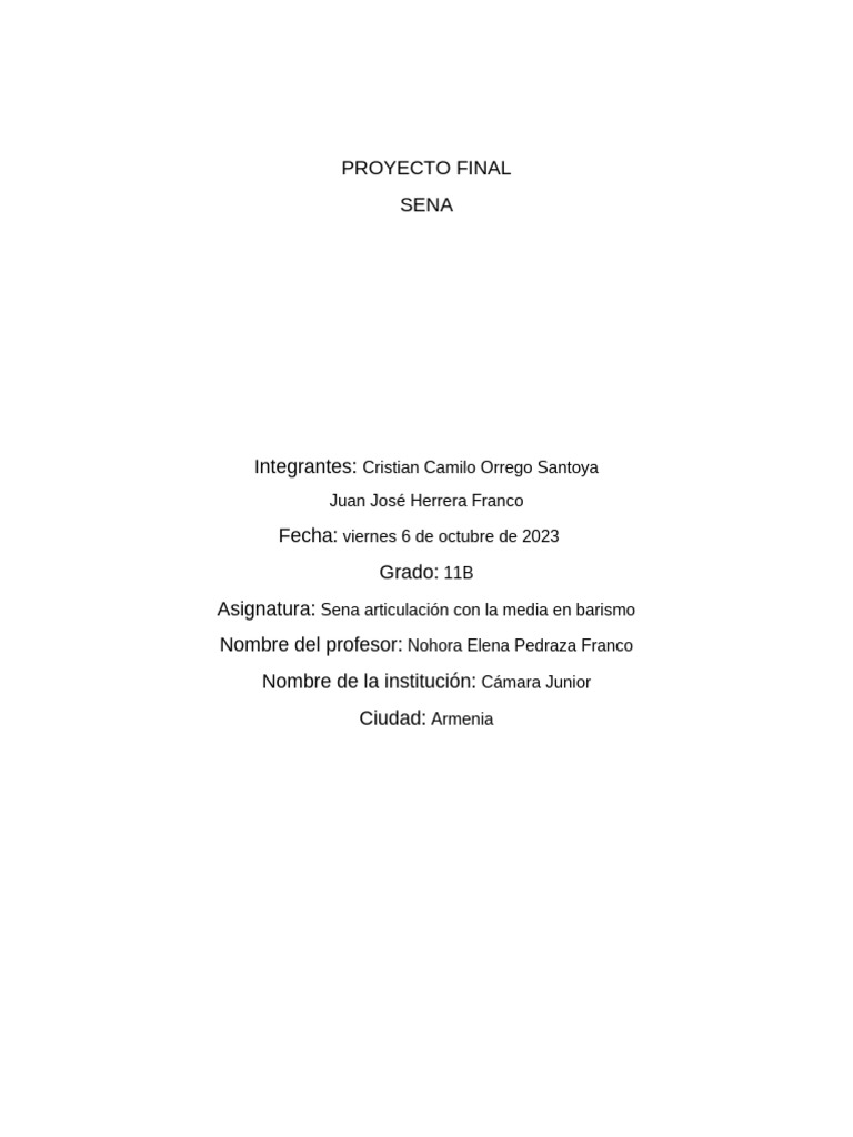 PROYECTO FINAL 4 | PDF | café | Bebida
