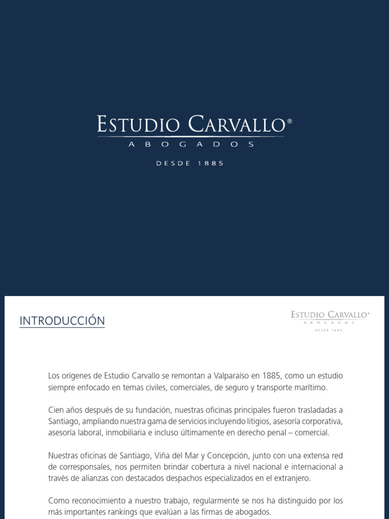 Estudio Carvallo: Trayectoria y Servicios | PDF | Derecho laboral | Seguro
