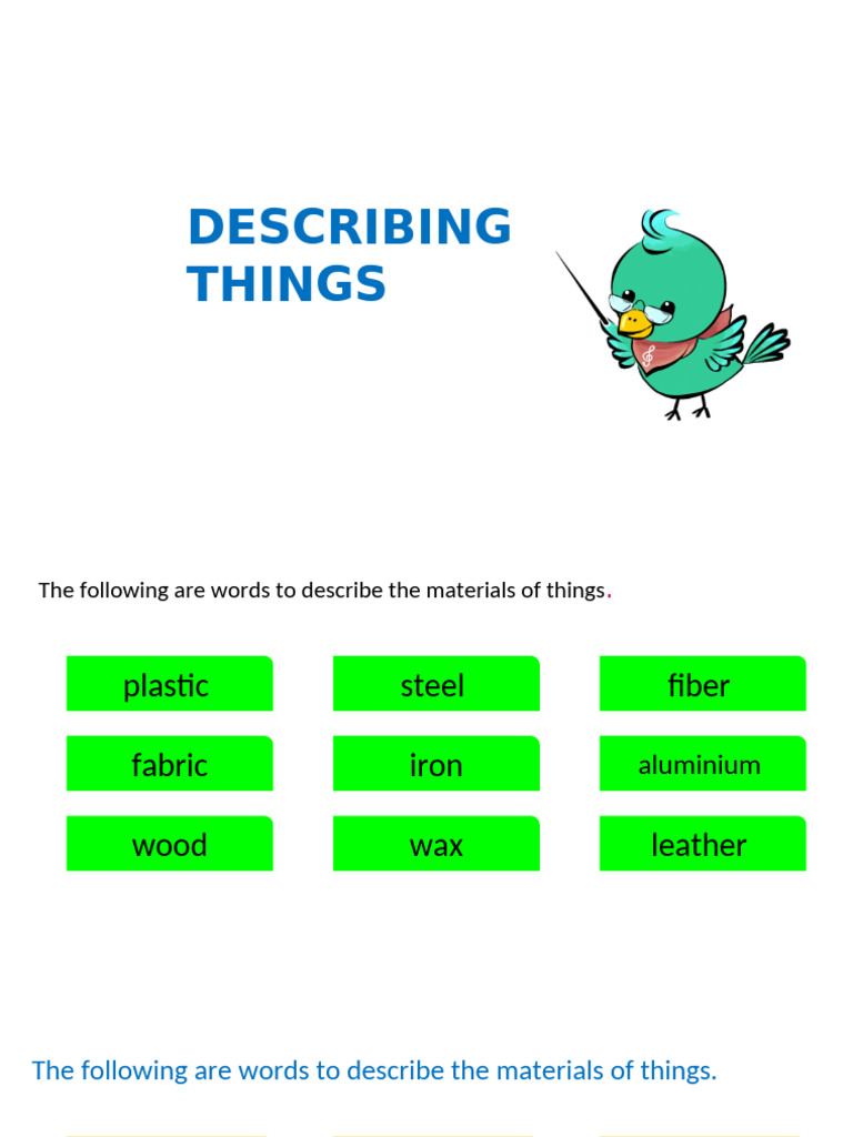 Describing Things | PDF | Pronoun | Morphology