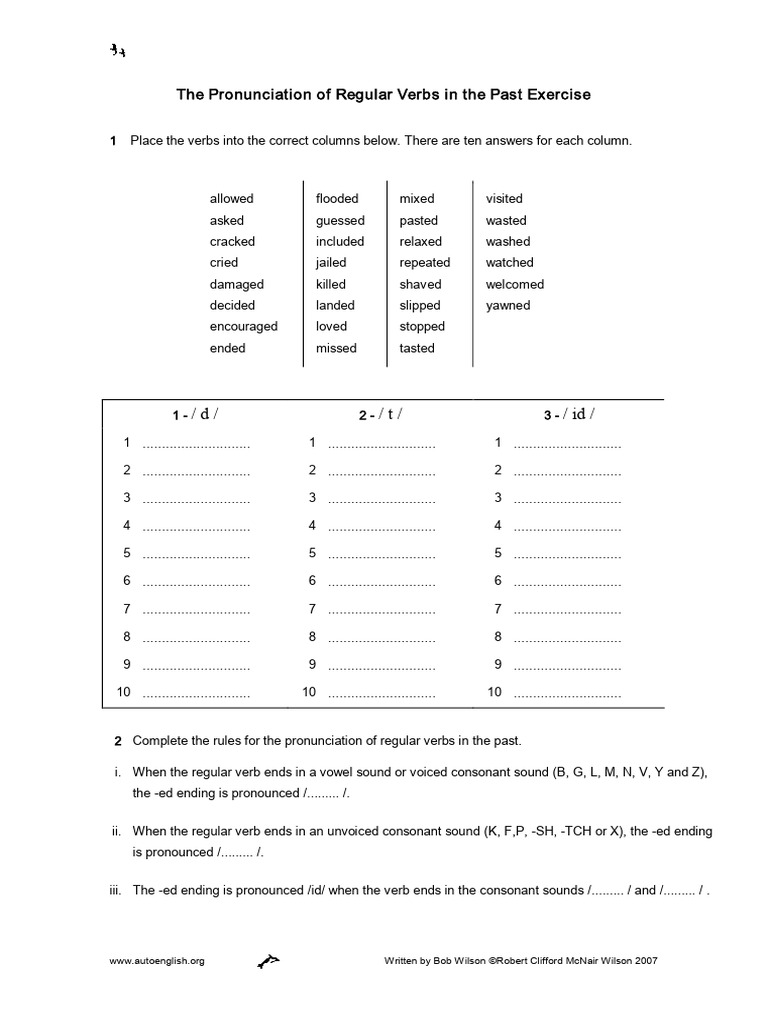 Past Tense Verb Pronunciation Guide | PDF | Languages Of Asia | Human Voice