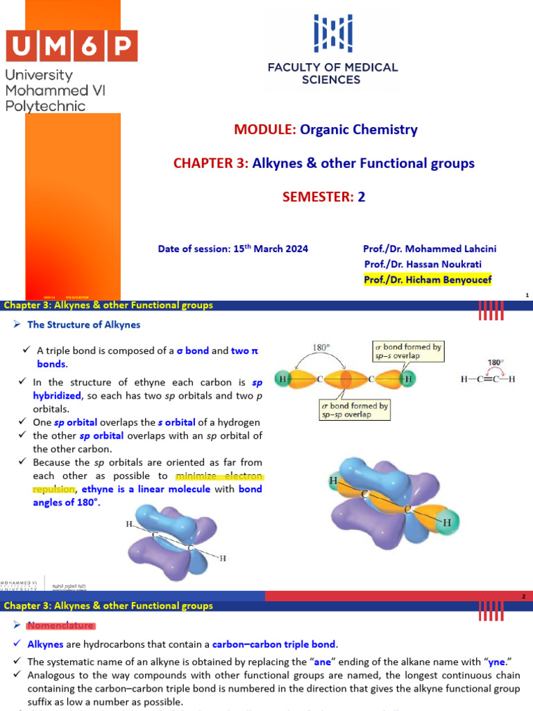 Chapter 3 - Alkynes & Other Functional Group | PDF | Ketone | Functional Group