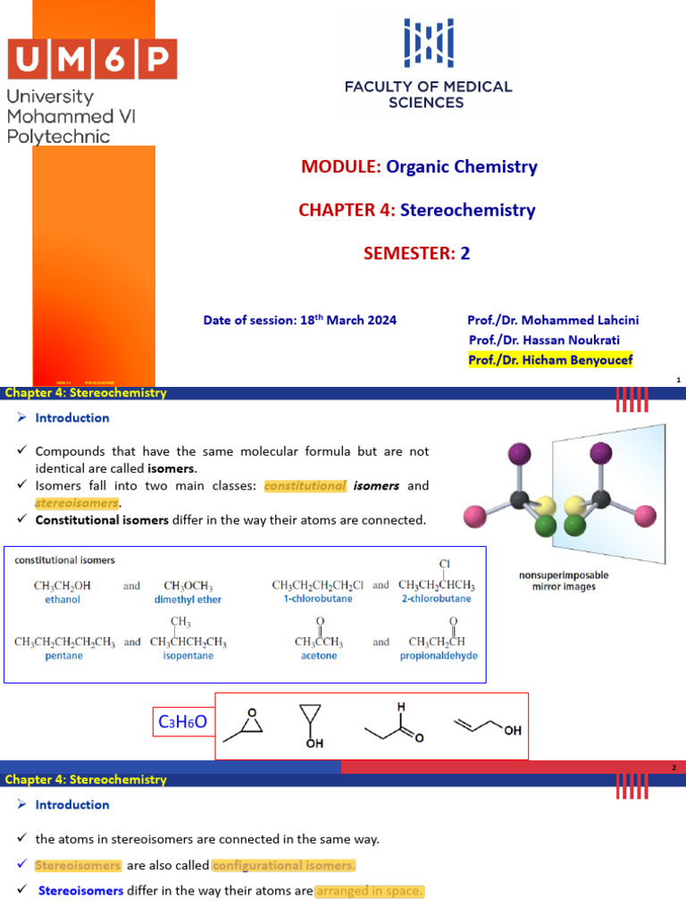 Chapter 4 - Stereochemistry | PDF | Enantioselective Synthesis | Isomer
