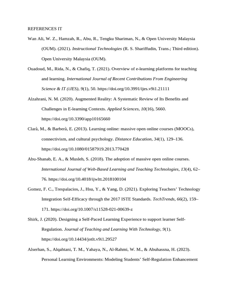 REFERENCES IT | PDF | Learning | Educational Technology