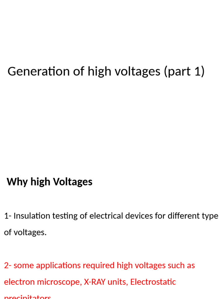 High Voltage Generation Techniques | PDF | Rectifier | Capacitor