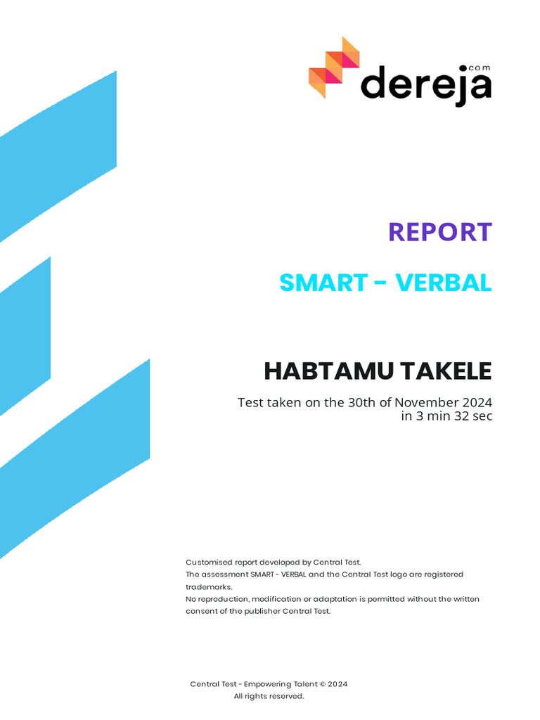 Smart - Verbal Report of Habtamu Takele (1) | PDF | Reason | Analogy