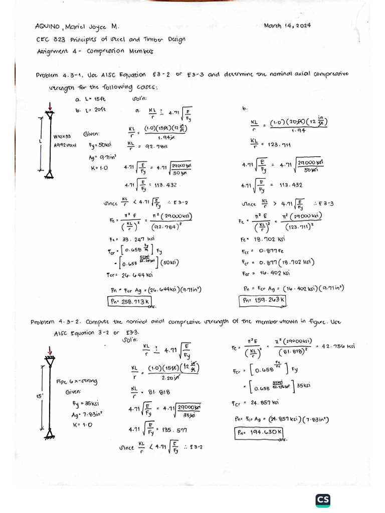 Steel Assignment 4 | PDF