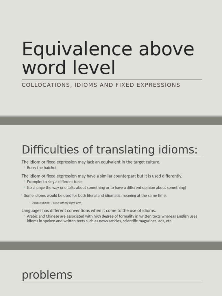 Translating Idioms: Challenges & Strategies | PDF