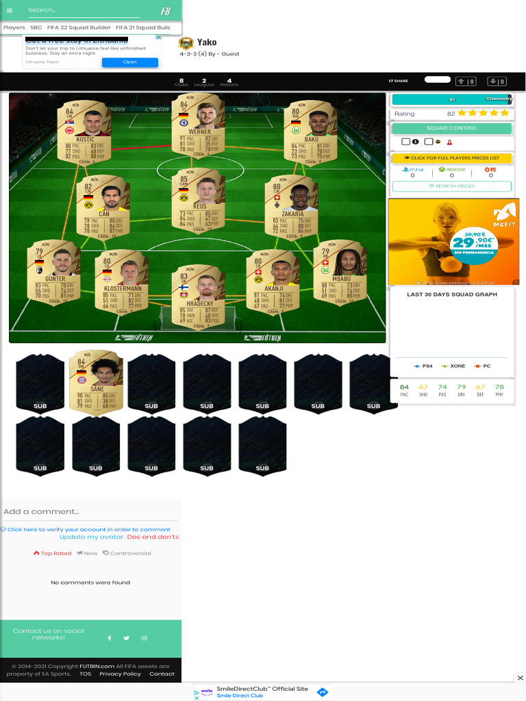 Fifa 22 Yako - Squad Futbin | PDF