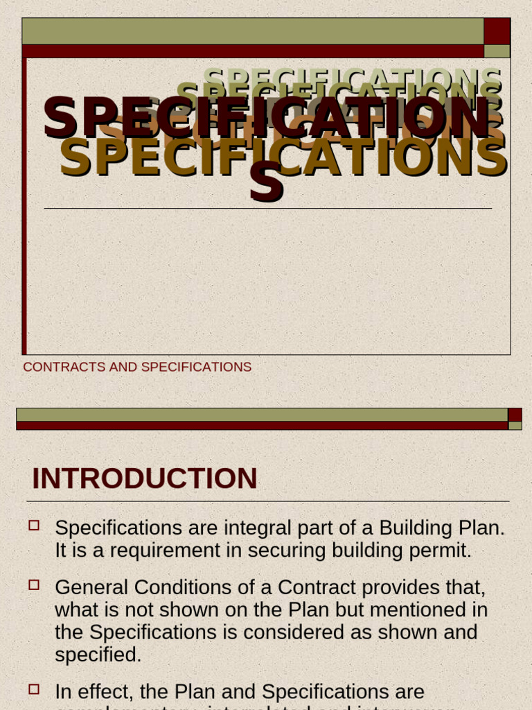 Specification Ppt | PDF | Specification (Technical Standard) | Toilet