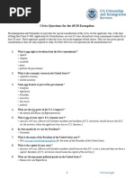 2008 Civics Practice Test USCIS | PDF | The United States | Government