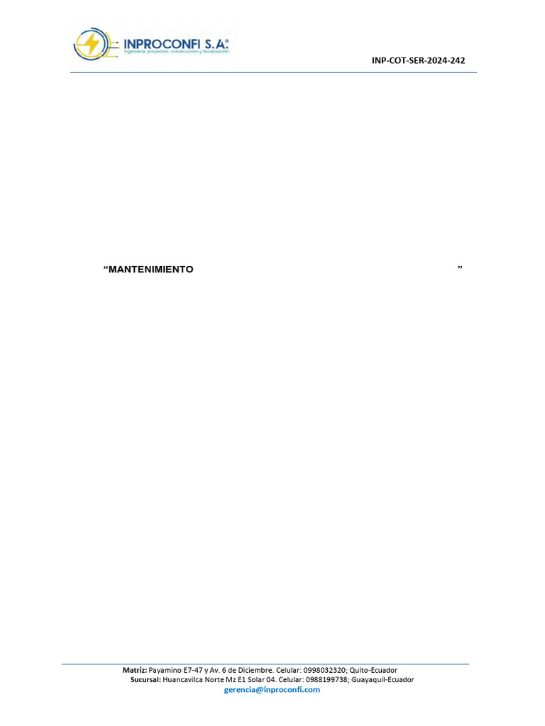 INP-COT-SER-2024-248 MANTENIMIENTO QUINCENAL GENERADORES 150 KVA-signed | PDF