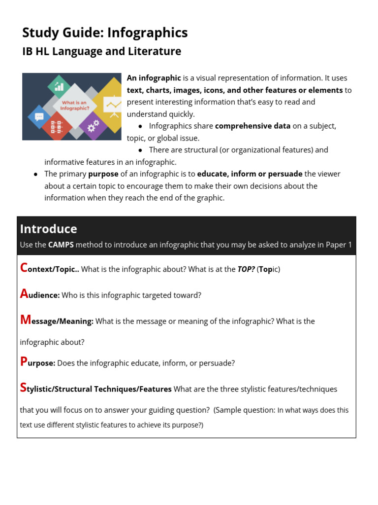 Study Guide Infographics | PDF | Infographics | Chart