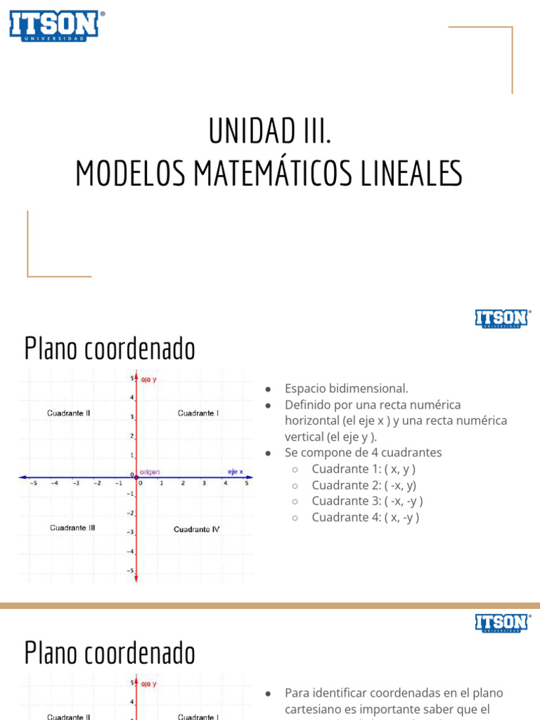 Modelos matemáticos lineales | PDF | Pendiente | Sistema de coordenadas ...