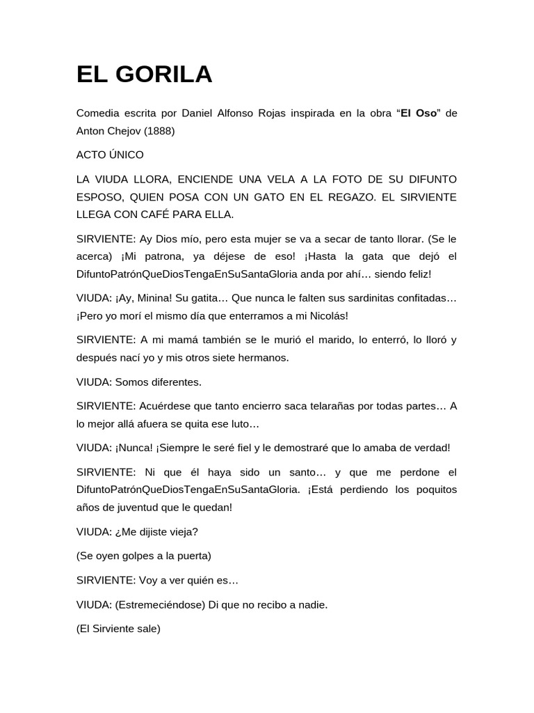 El Gorila (Libreto) | PDF