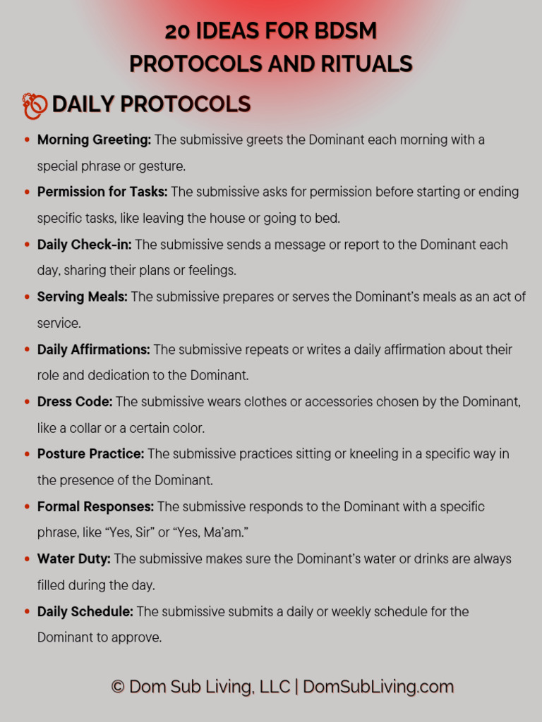 BDSM Daily Protocols Guide | PDF | Dominance And Submission
