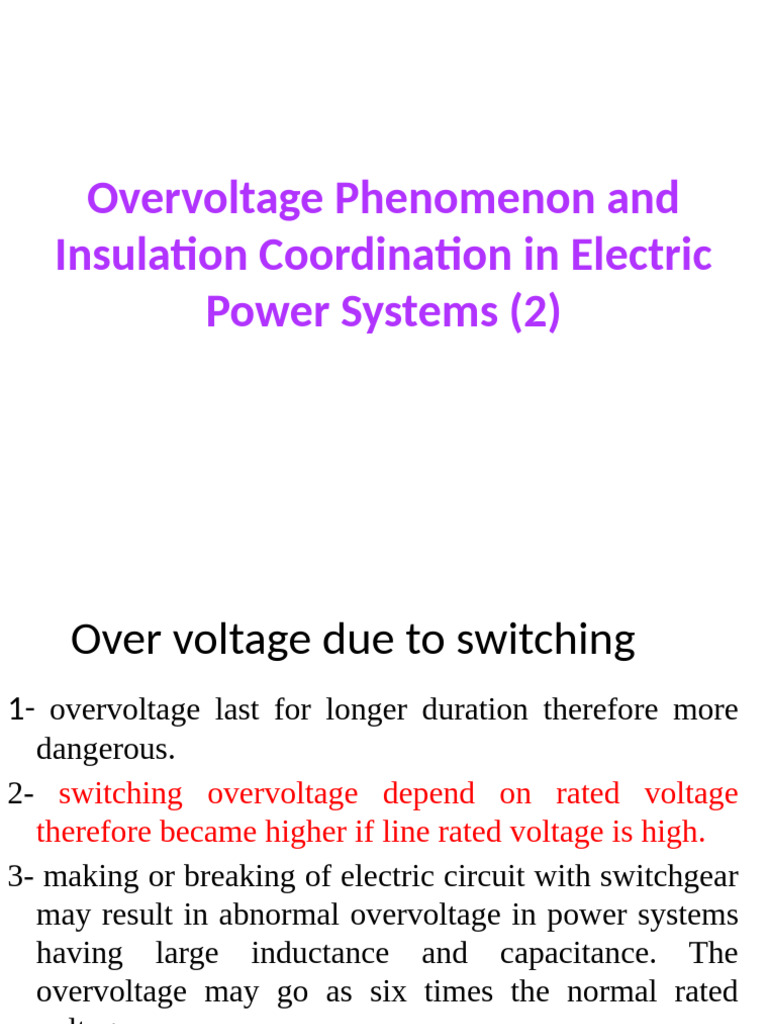(Lec2) Overvoltage Phenomenon and Insulation Coordination in Electric ...