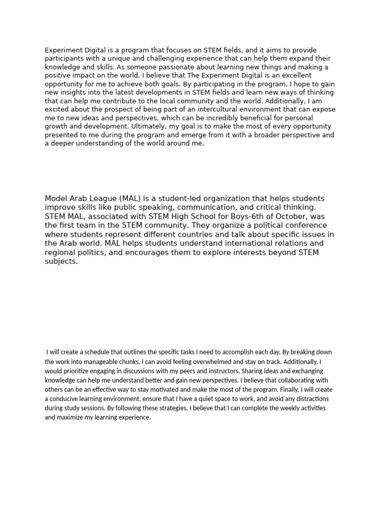 Experiment Digital Is A Program That Focuses On STEM Fields | PDF ...