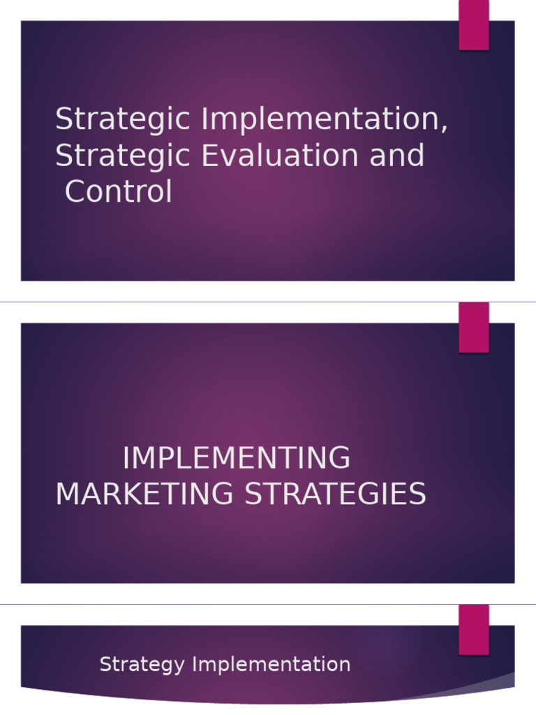 Strategic Implementation Evaluation and Control | PDF