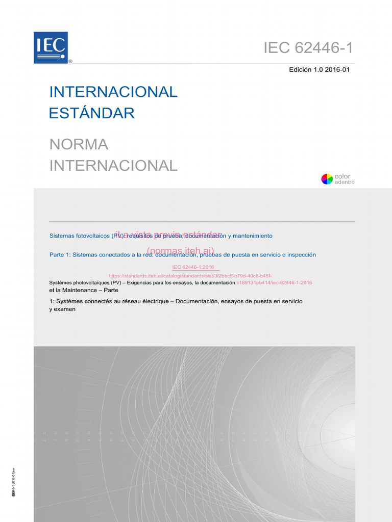 Iec 62446 1 2016 | PDF | Fotovoltaica | Comisión Electrotécnica ...