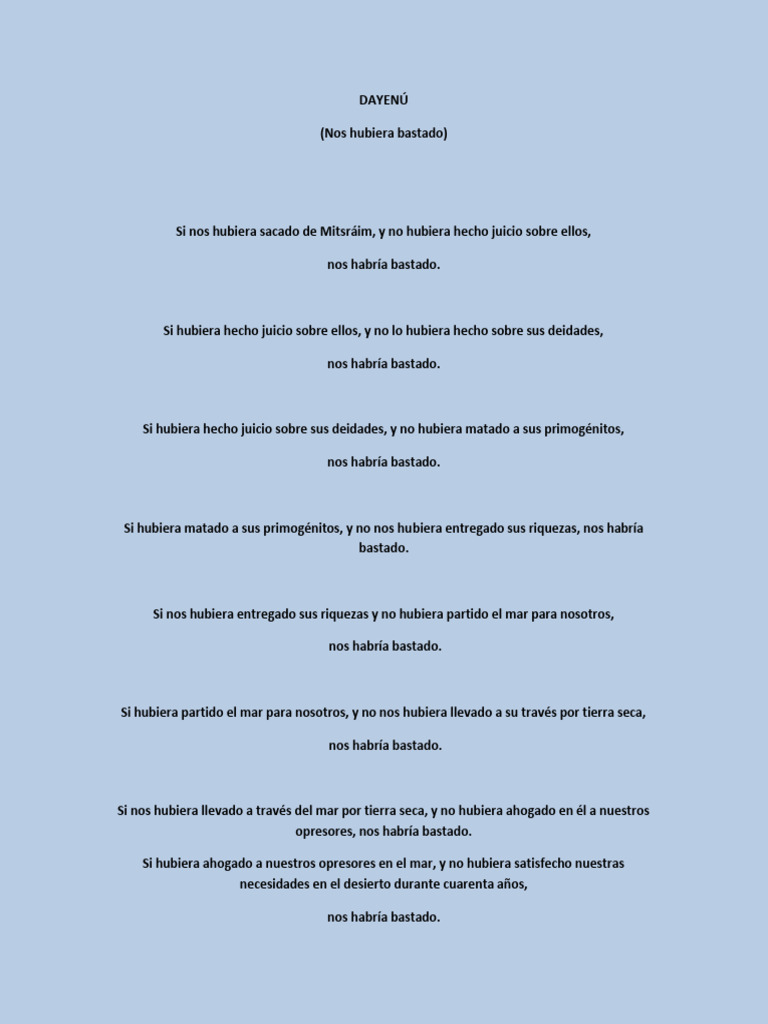 Significado del Dayenu en la Tradición | PDF