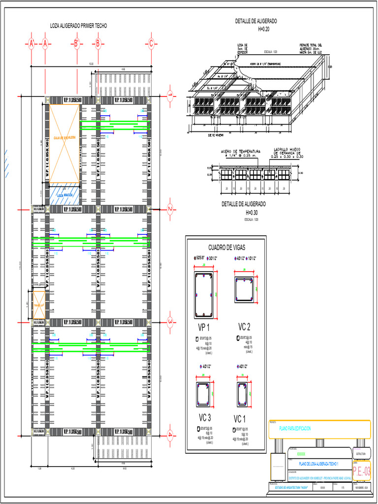 Plano Losa Aligerada Techo 1 | PDF