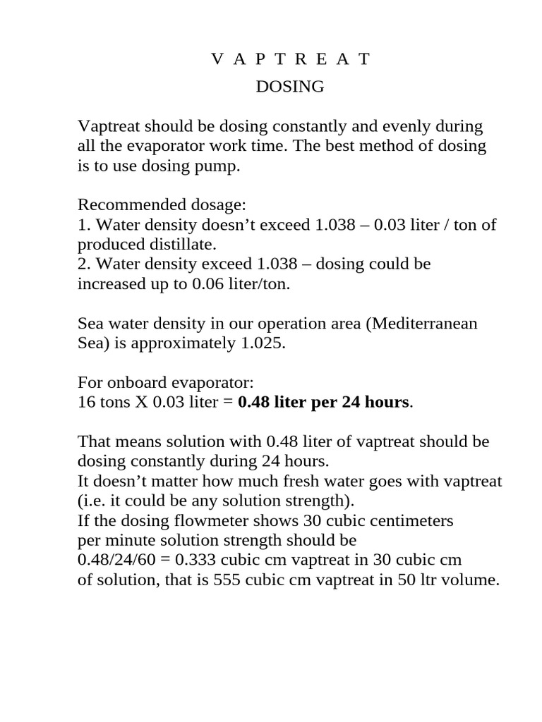 Vaptreat Dosing Evaporator | PDF