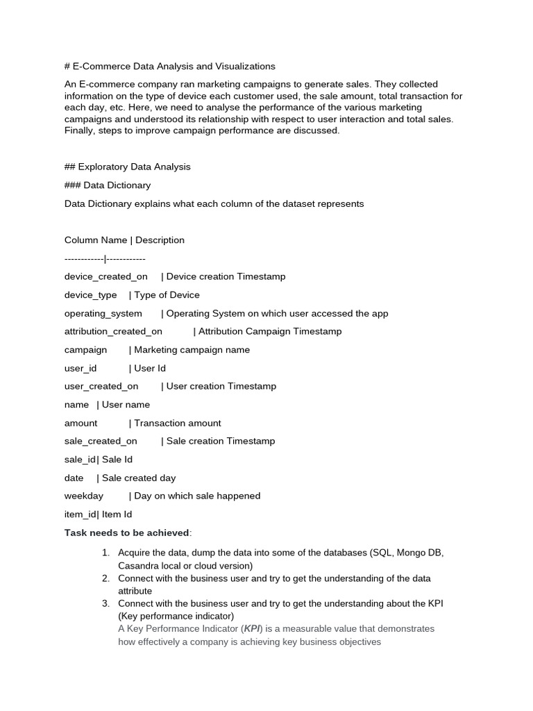 E-Commerce-Data-Analysis | PDF | Data Analysis | Performance Indicator E-Commerce-Data-Analysis | PDF | Data Analysis | Performance Indicator