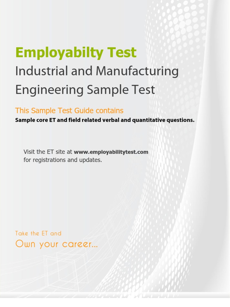 ET Industrial and Manufacturing Engineering Sample Test | PDF ...