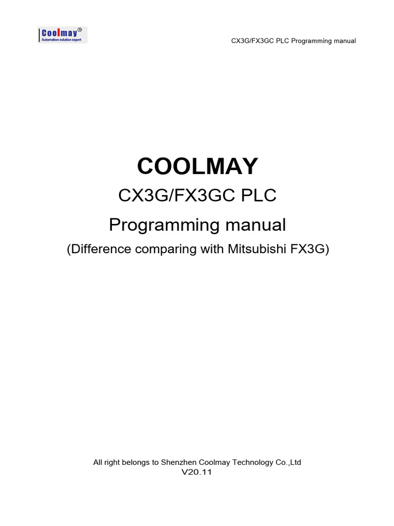 CX3G FX3GC PLC Programming Manual - V20.11 | PDF | Programmable Logic Controller | Analog To ...