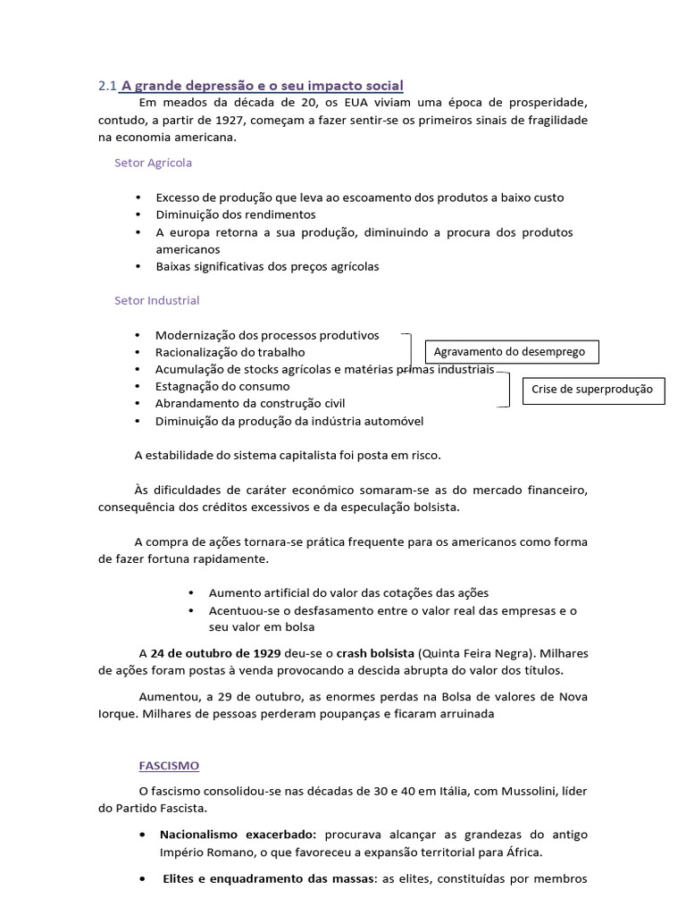 3 o Agudizar Das Tensoes Politicas e Socias A Partir Dos Anos 30 | PDF ...