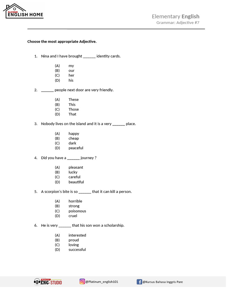 Adjective 7 - Adjective Mixed | PDF