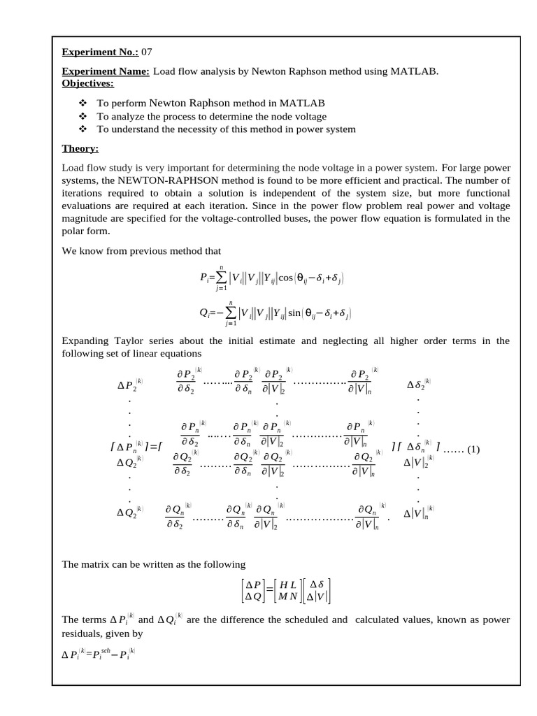 lab05 newton raphson | PDF | Matrix (Mathematics) | Applied Mathematics