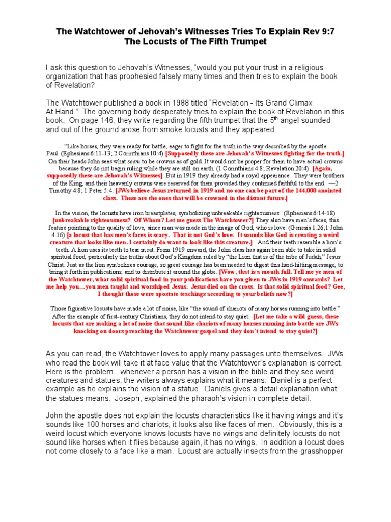 Revelation 5th Trumpet Explained - Watchtower Errors | Download Free ...