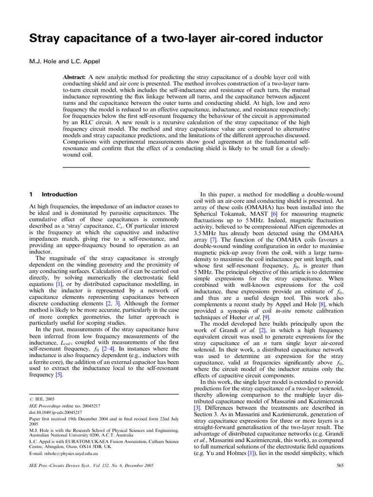 Stray_capacitance_of_a_two_layer_air_cor (1) | PDF | Inductor | Inductance