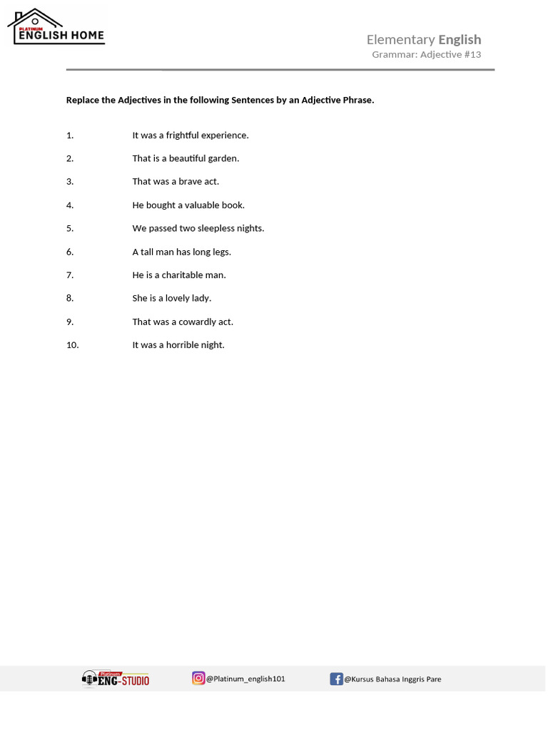 Adjective 13 - Adjective Phrase | PDF