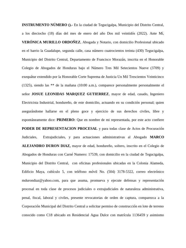 Ejemplo de Poder para Pleitos 1 | PDF | Justicia | Crimen y violencia