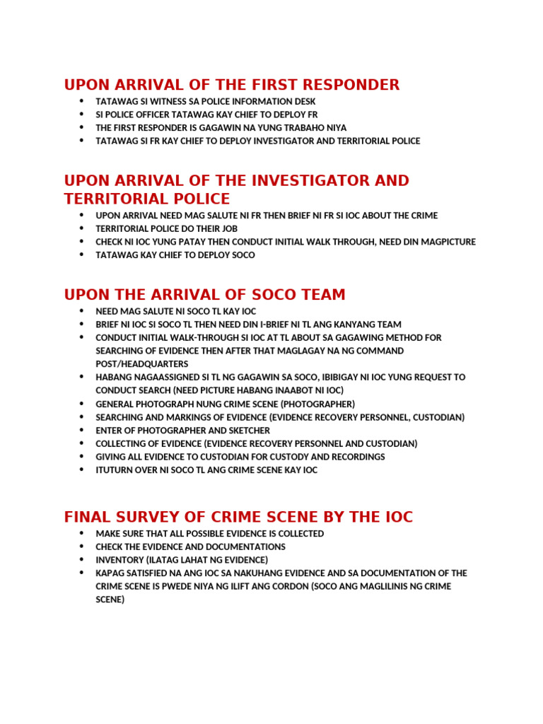 Csi Procedures | PDF