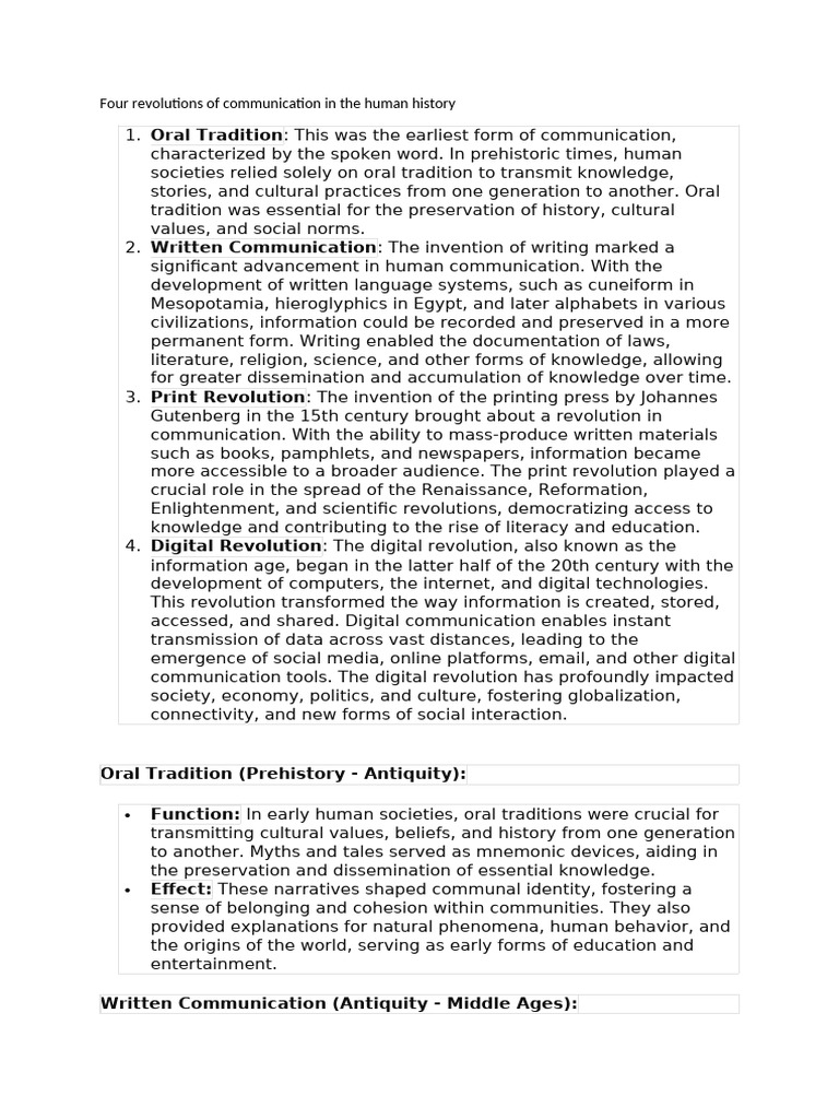 Four Communication Revolutions Explained | PDF | Public Sphere | Narrative