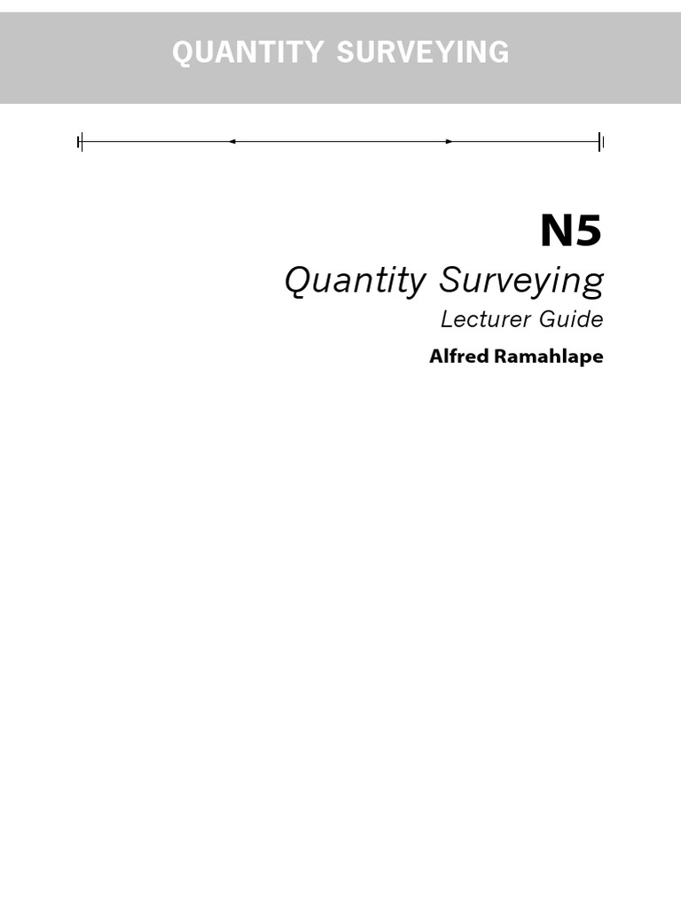 N5 Quantity Surveying Lecturer Guide | PDF | Specification (Technical ...