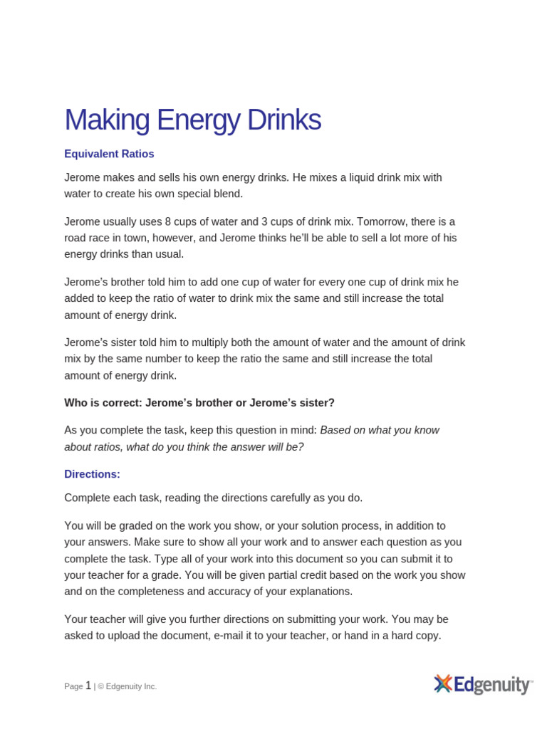 Enerrgy Drink | PDF | Ratio