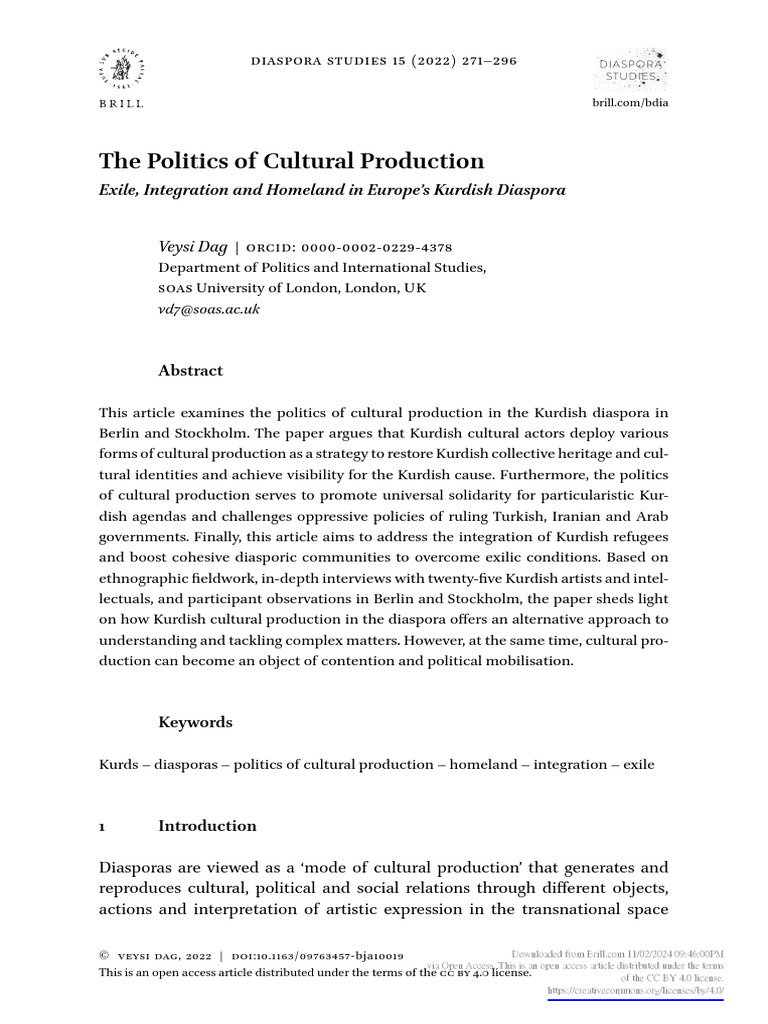 The Politics of Cultural Production | PDF | Kurds | Diaspora