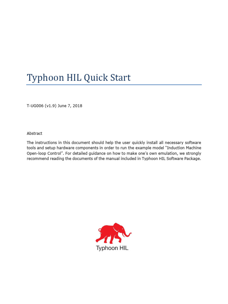 Typhoon HIL Quick Start Guide | PDF | Installation (Computer Programs ...