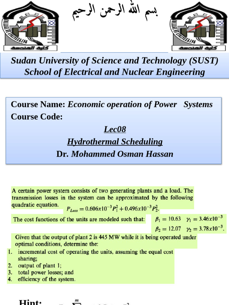 Economic Operation of Power Systems-Lec08 | PDF