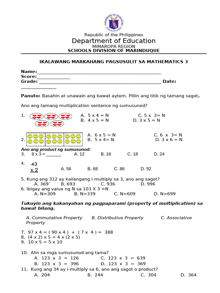 Math3 Q2 Final | PDF