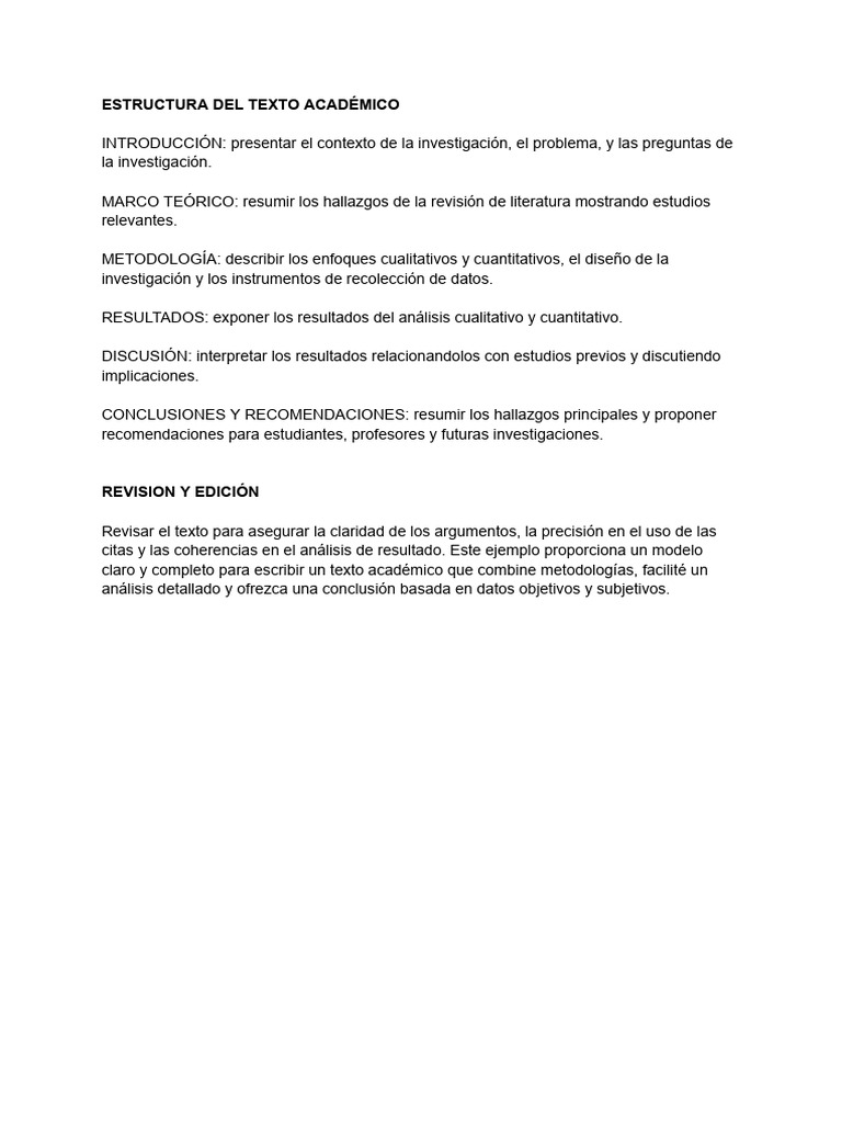 Estructura del Texto Académico | PDF