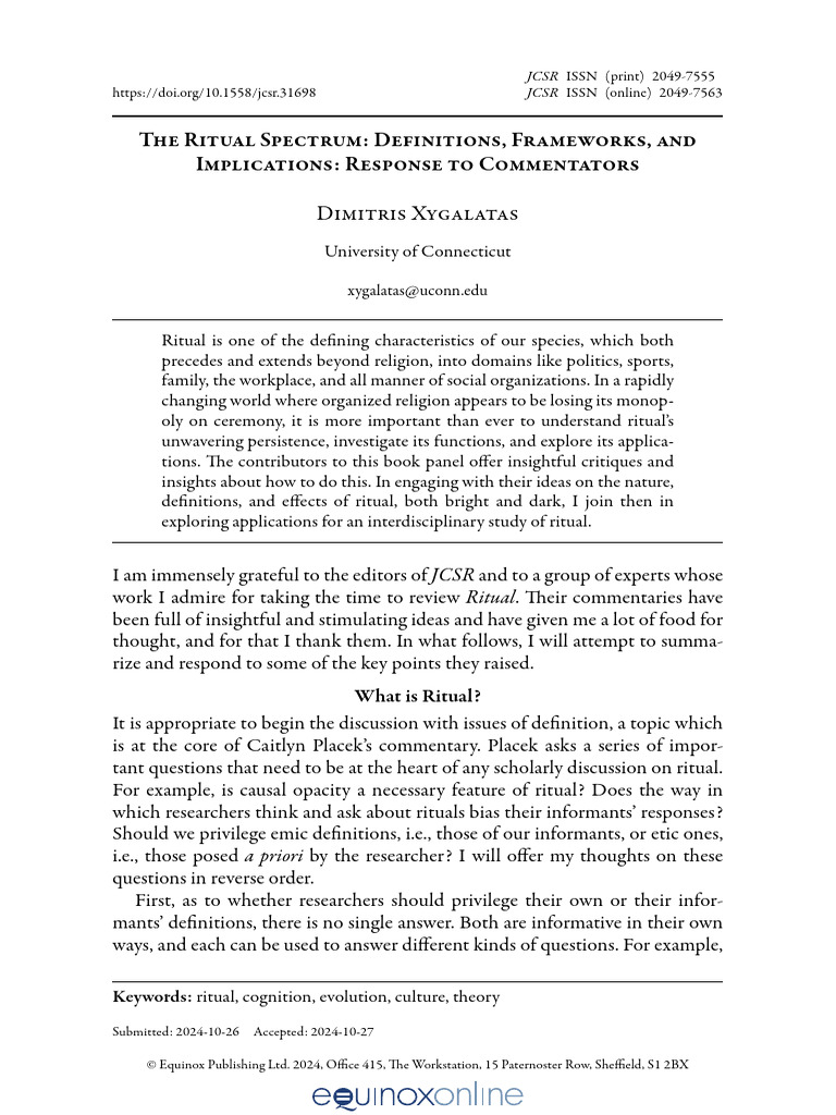 The Ritual Spectrum Definitions Framewor | PDF | Rituals | Theory