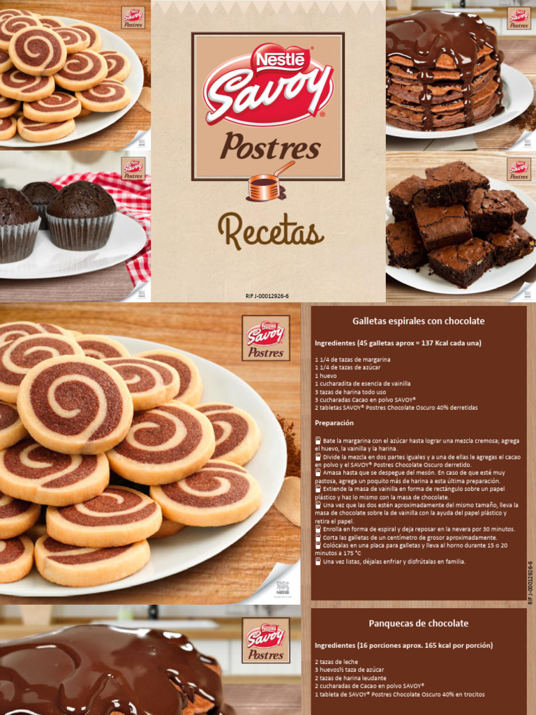 Recetas Postres SAVOY | PDF | Postres | Chocolate