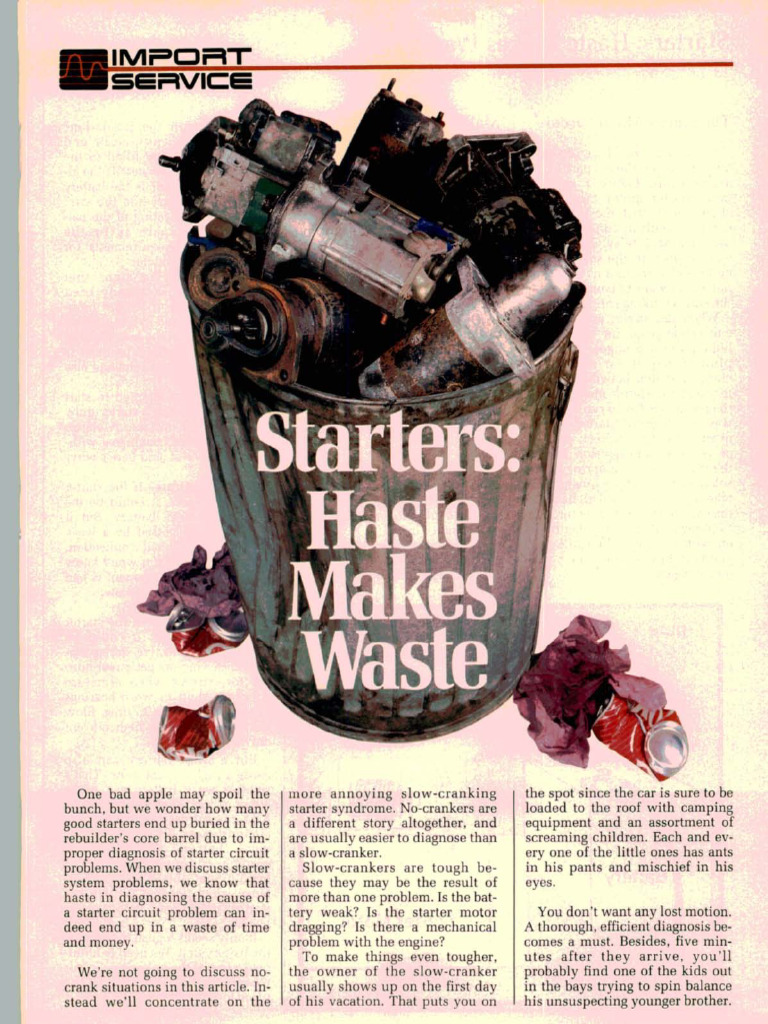 Starters-Haste-Makes-Waste | PDF | Voltage | Manufactured Goods