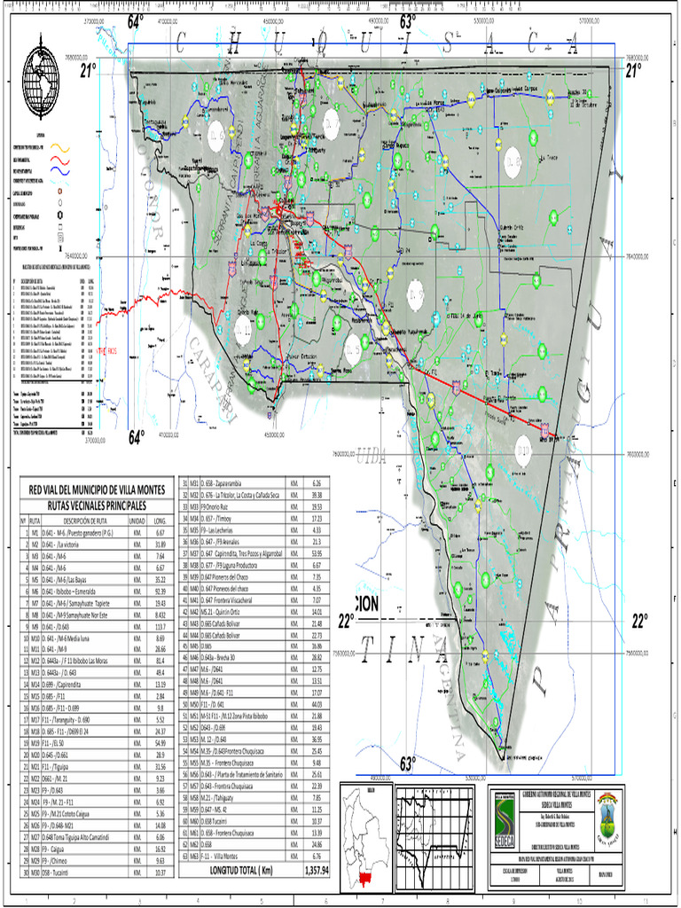 Mapas Villa Montes Rutas Municipales | PDF